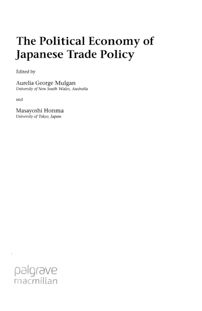 (PDF) The Political Economy of Japanese Trade Policy