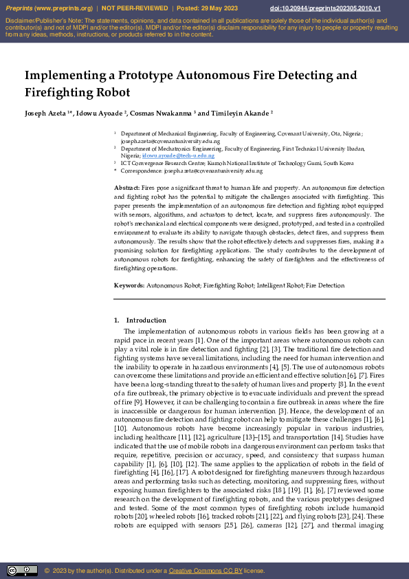 Pdf Implementing A Prototype Autonomous Fire Detecting And 5819