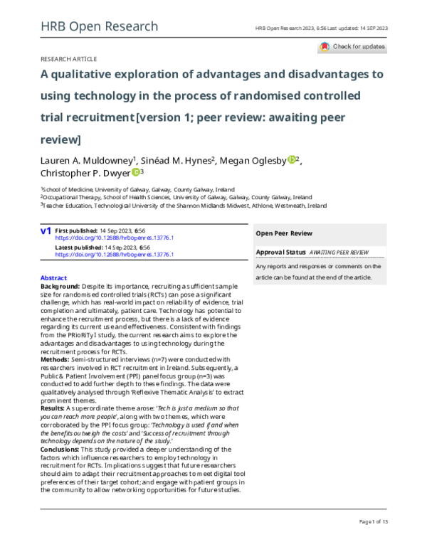 (PDF) A qualitative exploration of advantages and disadvantages to ...
