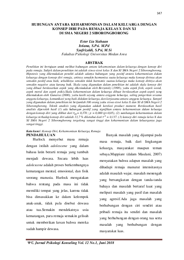 (PDF) Hubungan Antara Keharmonisan Dalam Keluarga Dengan Konsep Diri ... (PDF) Hubungan Antara Keharmonisan Dalam Keluarga Dengan Konsep Diri ...