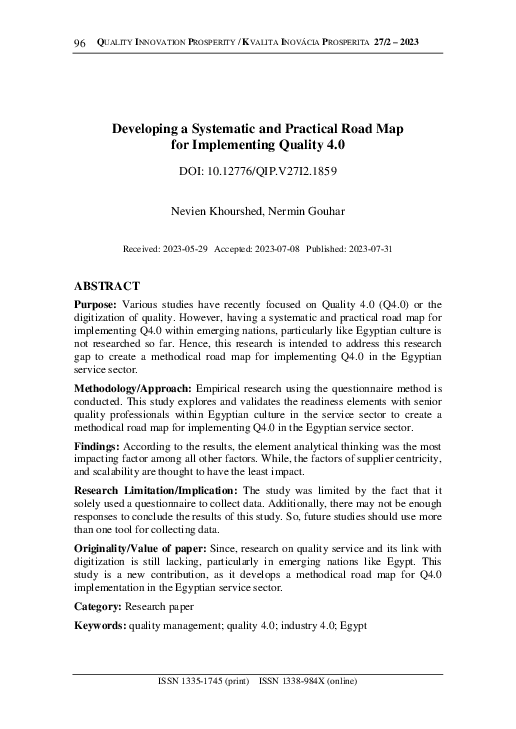 (PDF) Developing a Systematic and Practical Road Map for Implementing ...