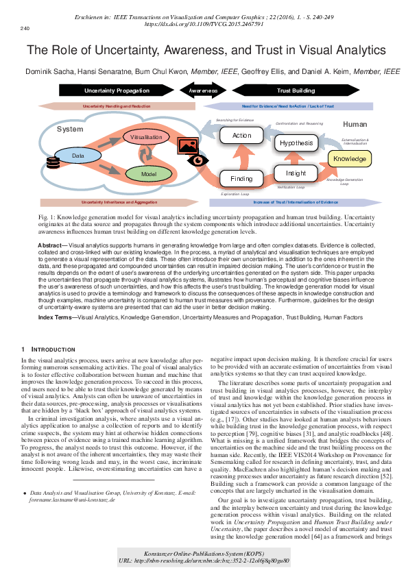(PDF) The Role of Uncertainty, Awareness, and Trust in Visual Analytics