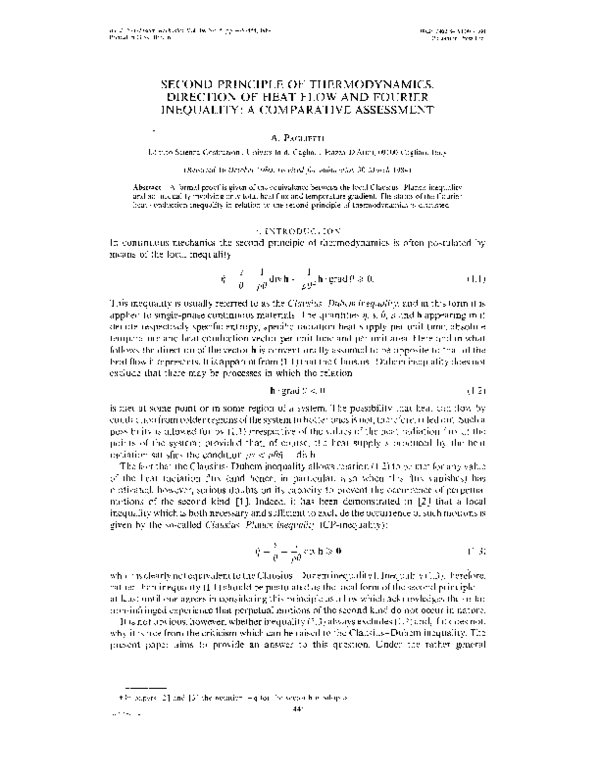 (PDF) Second principle of thermodynamics, direction of heat flow and ...
