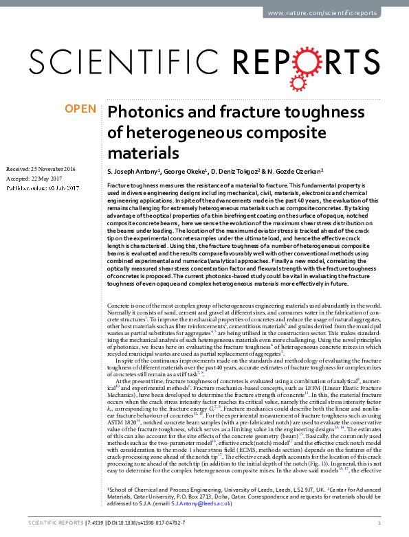 (PDF) Photonics and fracture toughness of heterogeneous composite materials