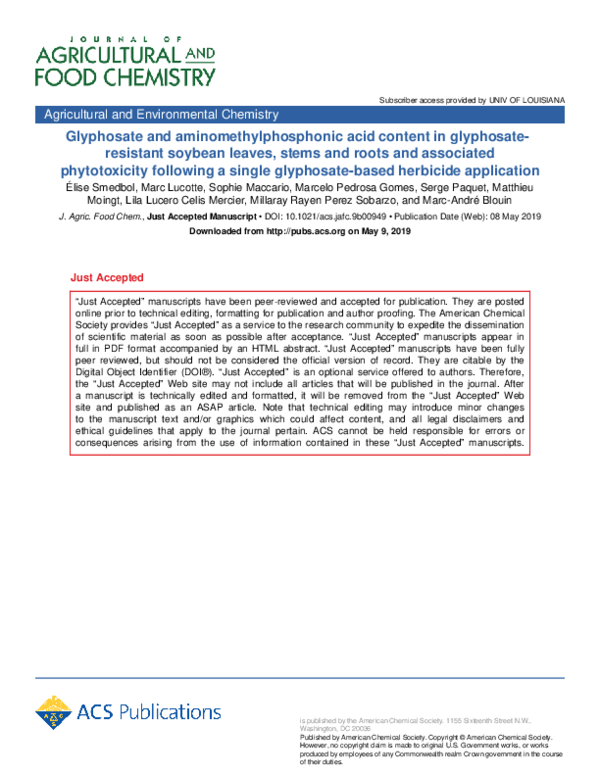 (PDF) Glyphosate and Aminomethylphosphonic Acid Content in Glyphosate ...