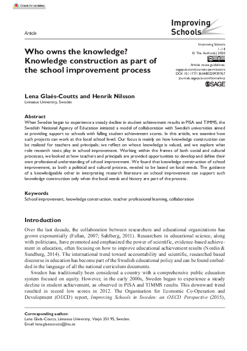 (PDF) Who owns the knowledge? Knowledge construction as part of the ...