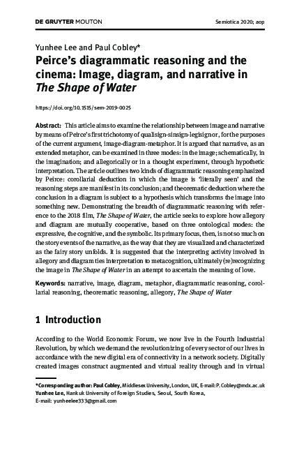 (PDF) Peirce’s diagrammatic reasoning and the cinema: Image, diagram ...