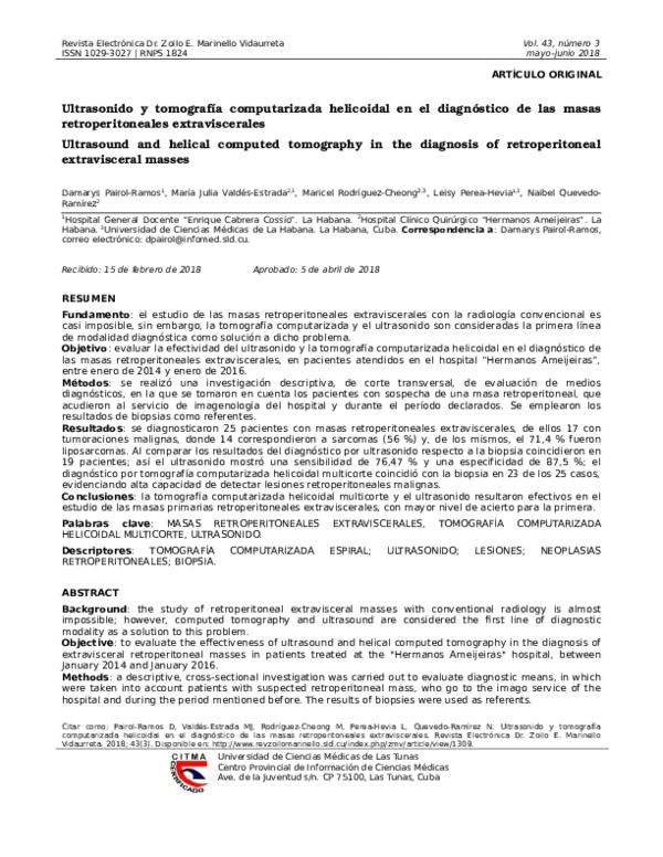 (PDF) Ultrasonido y tomografía computarizada helicoidal en el ...