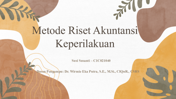 (PPT) PPT "Metode Riset Akuntansi Keperilakuan"