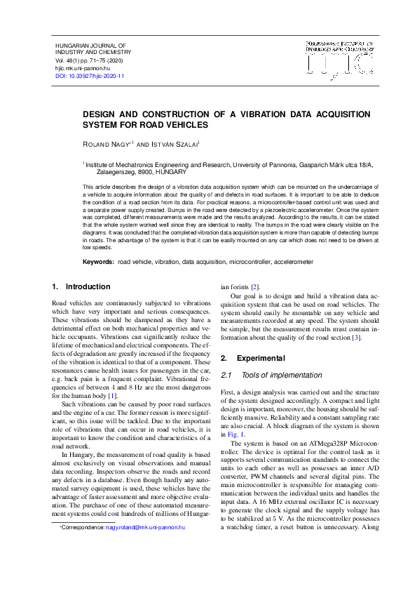 (PDF) Design and Construction of a Vibration Data Acquisition System ...