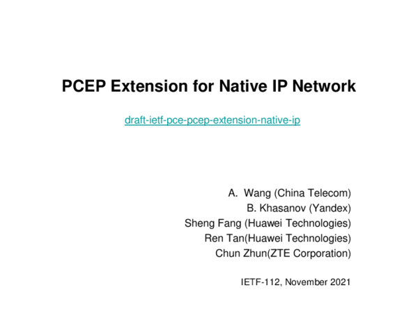(PDF) PCEP Extension for Native IP Network | Boris Khasanov - Academia.edu