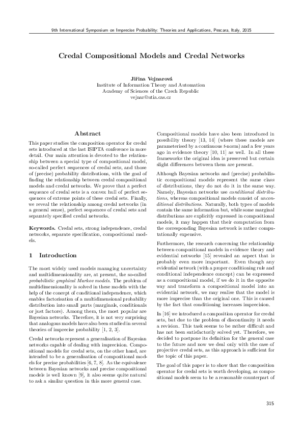 (PDF) Credal Compositional Models and Credal Networks