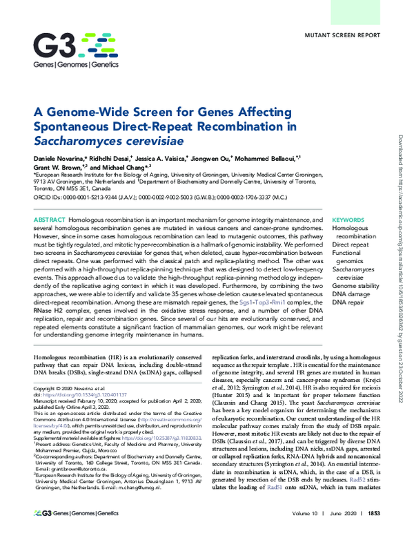 (PDF) A Genome-Wide Screen for Genes Affecting Spontaneous Direct ...