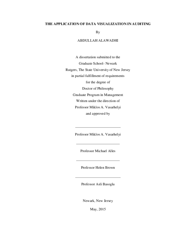 (PDF) The application of data visualization in auditing | Abdullah Alawadhi - Academia.edu