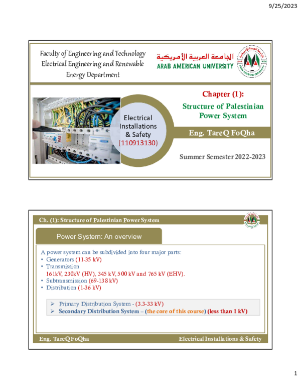 (PDF) Electrical Installations & Safety Course - Topic 1: Structure of ...
