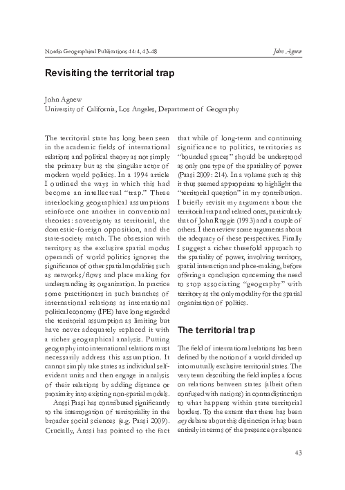 (PDF) Revisiting the territorial trap