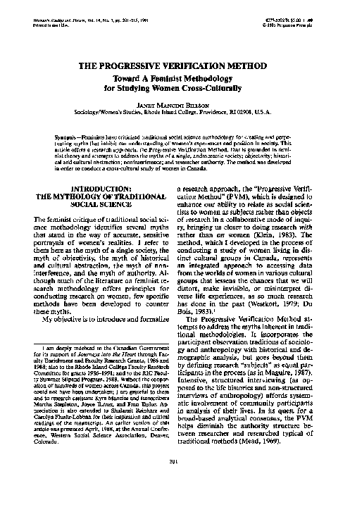 (PDF) The progressive verification method