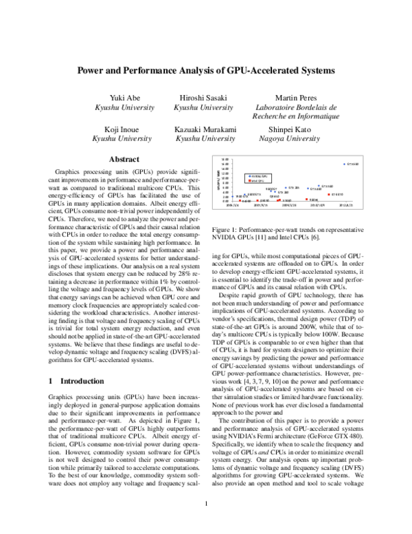 (PDF) Power and performance of GPU-accelerated systems: A closer look