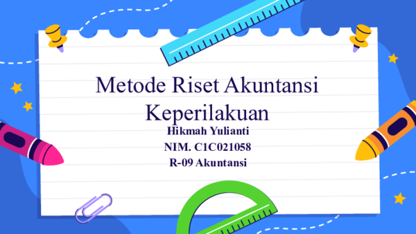 (PPT) PPT Metode Riset Akuntansi Keperilakuan