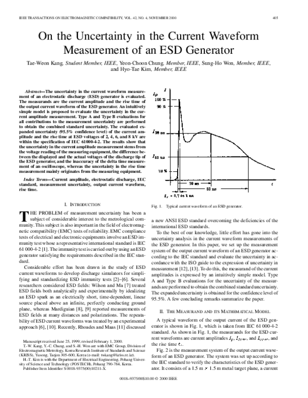 (PDF) On the uncertainty in the current waveform measurement of an ESD ...