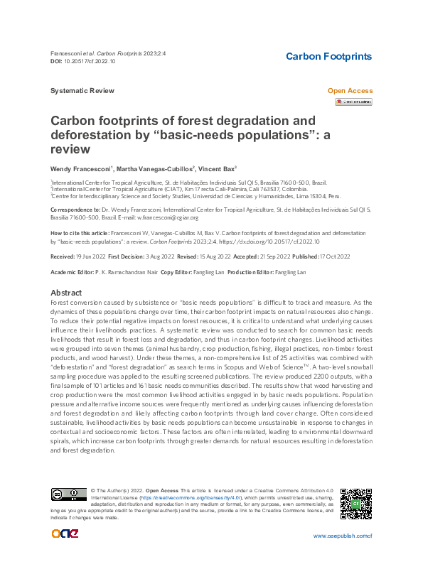 (PDF) Carbon footprints of forest degradation and deforestation by ...