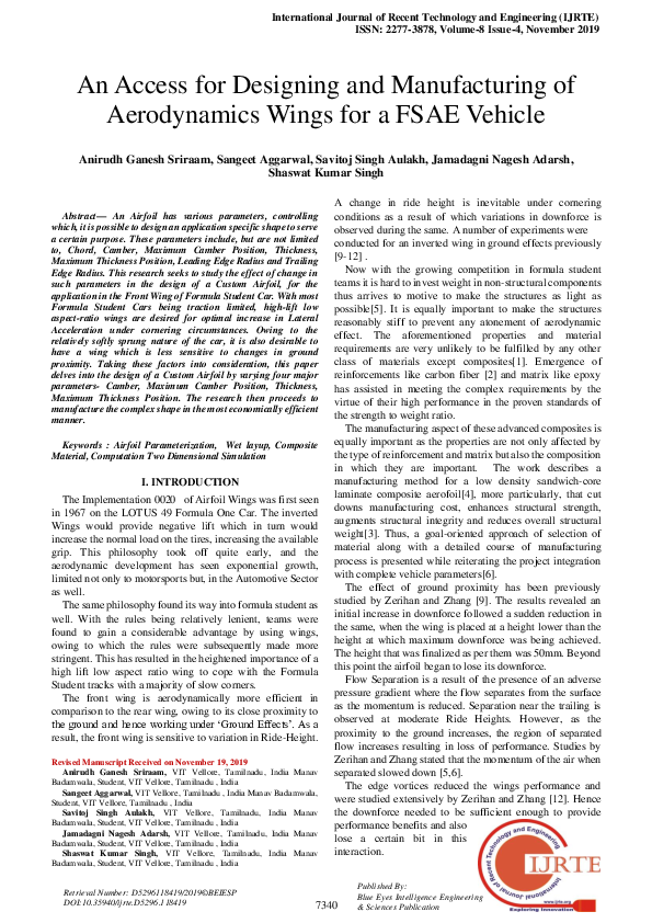 (PDF) An Access for Designing and Manufacturing of Aerodynamics Wings ...