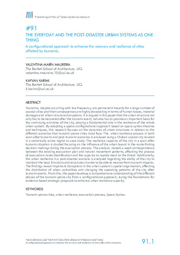 (PDF) The everyday and the post-disaster urban systems as one thing: A ...