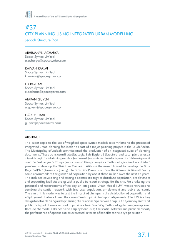 (PDF) City planning using integrated urban modeling Jeddah structure plan