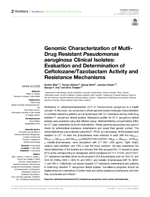 (PDF) Genomic Characterization of Mutli-Drug Resistant Pseudomonas ...