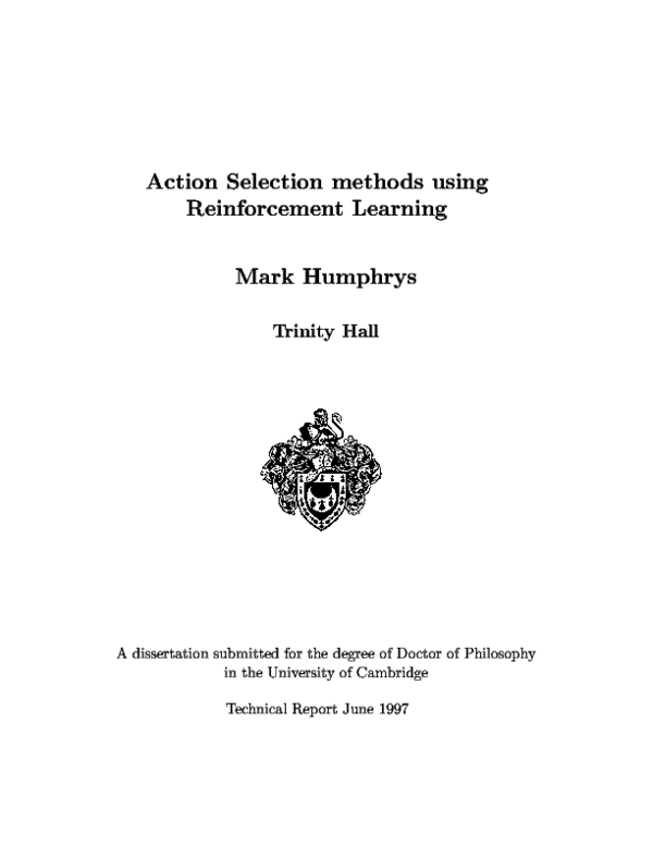 (PDF) Action Selection methods using Reinforcement Learning