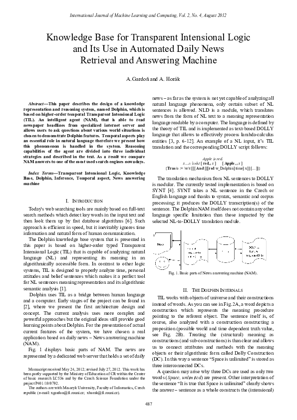 (PDF) Knowledge Base for Transparent Intensional Logic and Its Use in Automated Daily News ...