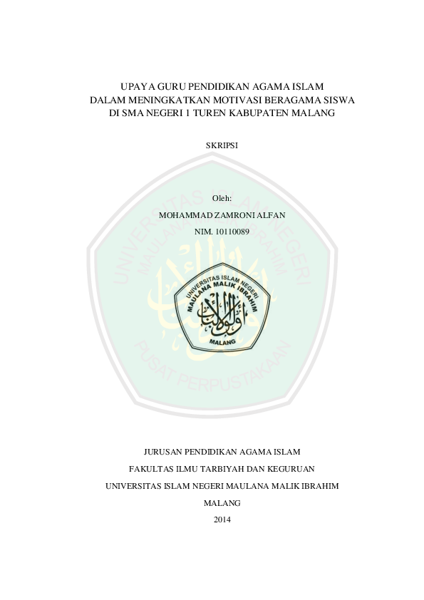 (PDF) Upaya guru pendidikan agama Islam dalam meningkatkan motivasi beragama siswa di SMA Negeri ...