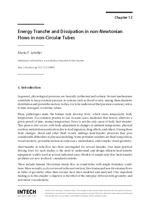 (PDF) Energy Transfer and Dissipation in non-Newtonian Flows in non ...