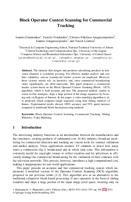 (PDF) Block Operator Context Scanning for Commercial Tracking