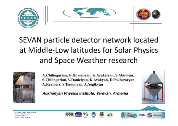 (PDF) SEVAN particle-detector network located at Middle-Low latitudes for Solar Physics and ...