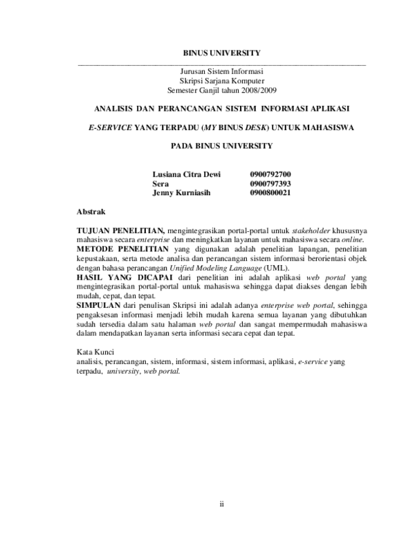 (PDF) Analisis Dan Perancangan Sistem Informasi Aplikasi E-Service Yang Terpadu (My Binus Desk ...