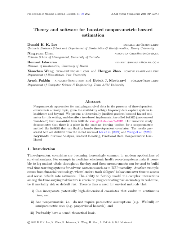 (PDF) Theory and software for boosted nonparametric hazard estimation