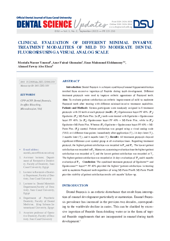 (PDF) Clinical Evaluation of Different Minimal Invasive Treatment ...