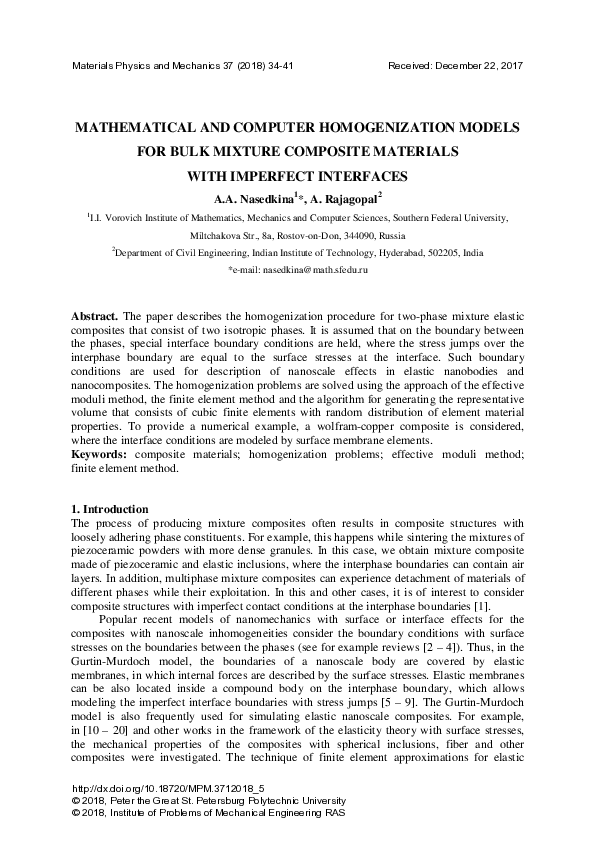 (PDF) Mathematical and computer homogenization models for bulk mixture composite materials with ...