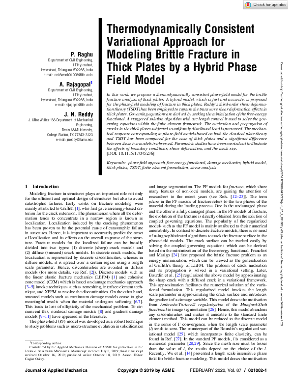 (PDF) Thermodynamically Consistent Variational Approach for Modeling ...