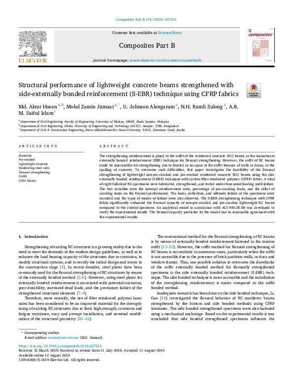(PDF) Structural performance of lightweight concrete beams strengthened ...