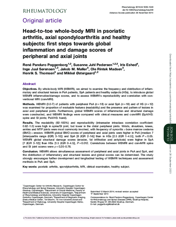 (PDF) Head-to-toe whole-body MRI in psoriatic arthritis, axial ...