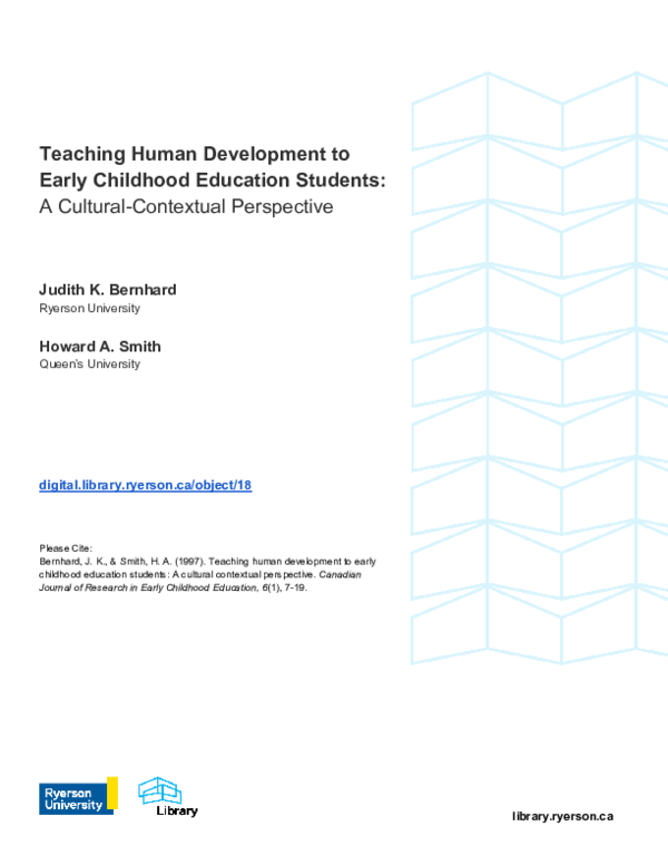 (PDF) Teaching Human Development to Early Childhood Education Students ...