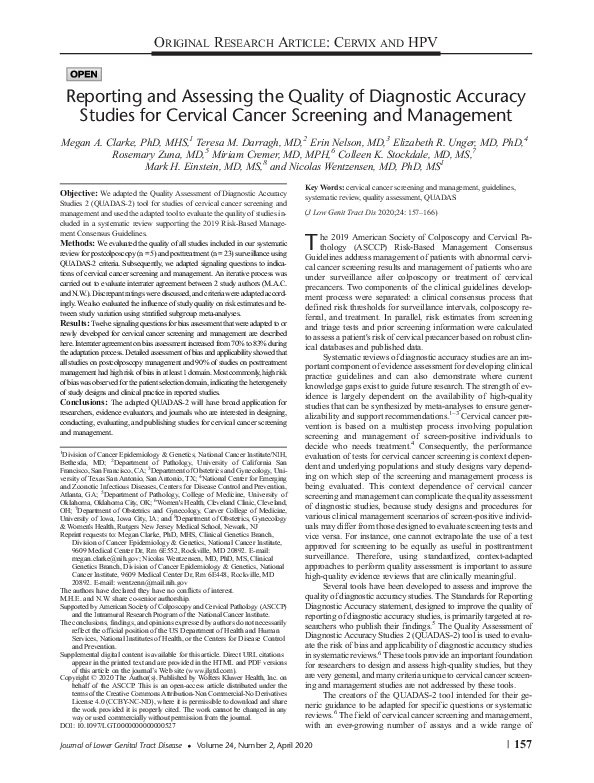 (PDF) Reporting and Assessing the Quality of Diagnostic Accuracy ...