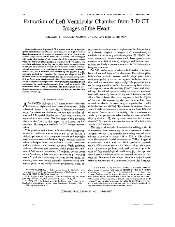 (PDF) Extraction of left-ventricular chamber from 3-D CT images of the ...
