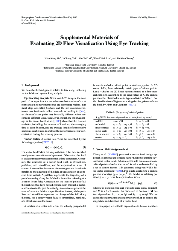 (PDF) Supplemental Materials of Evaluating 2 D Flow Visualization Using Eye Tracking