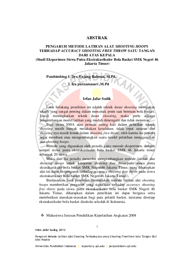 (PDF) PENGARUH METODE LATIHAN ALAT SHOOTING HOOPS TERHADAP ACCURACY ...