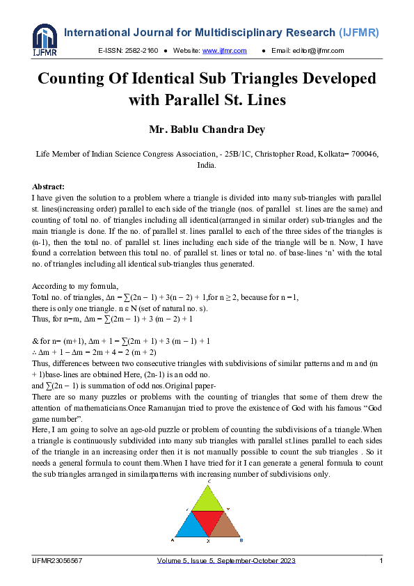 (DOC) Counting Of Identical Sub Triangles Developed with Parallel St. Lines