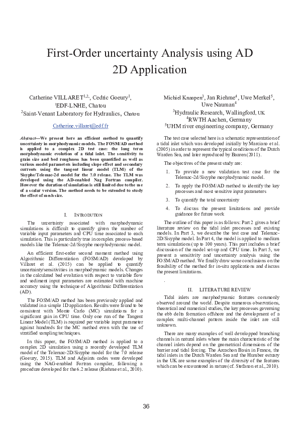 (PDF) First-order uncertainty analysis using AD 2D application