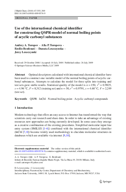 (PDF) Use of the international chemical identifier for constructing ...